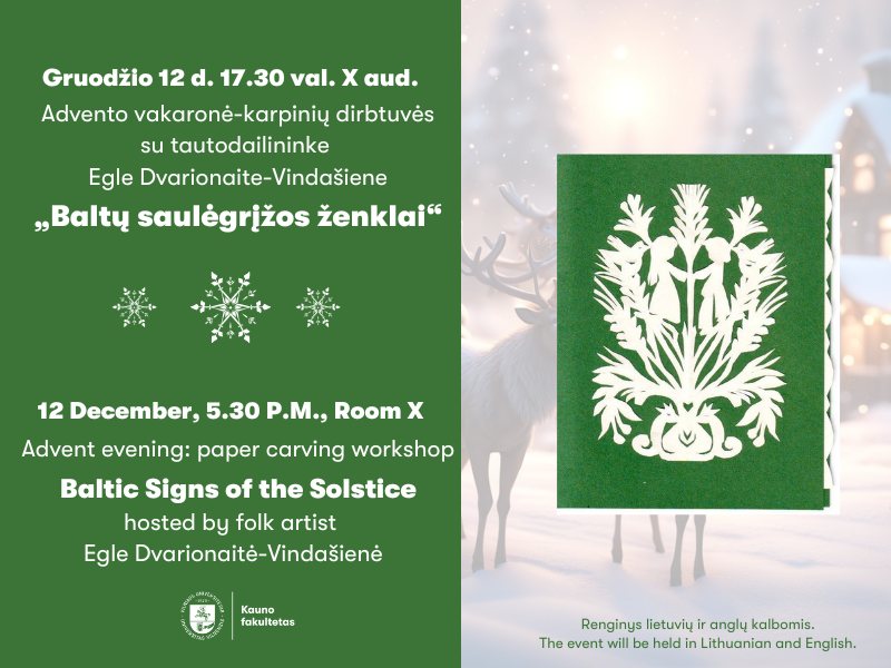 VU Kaunas Faculty - Paper carving workshop "Baltic Signs of the ...